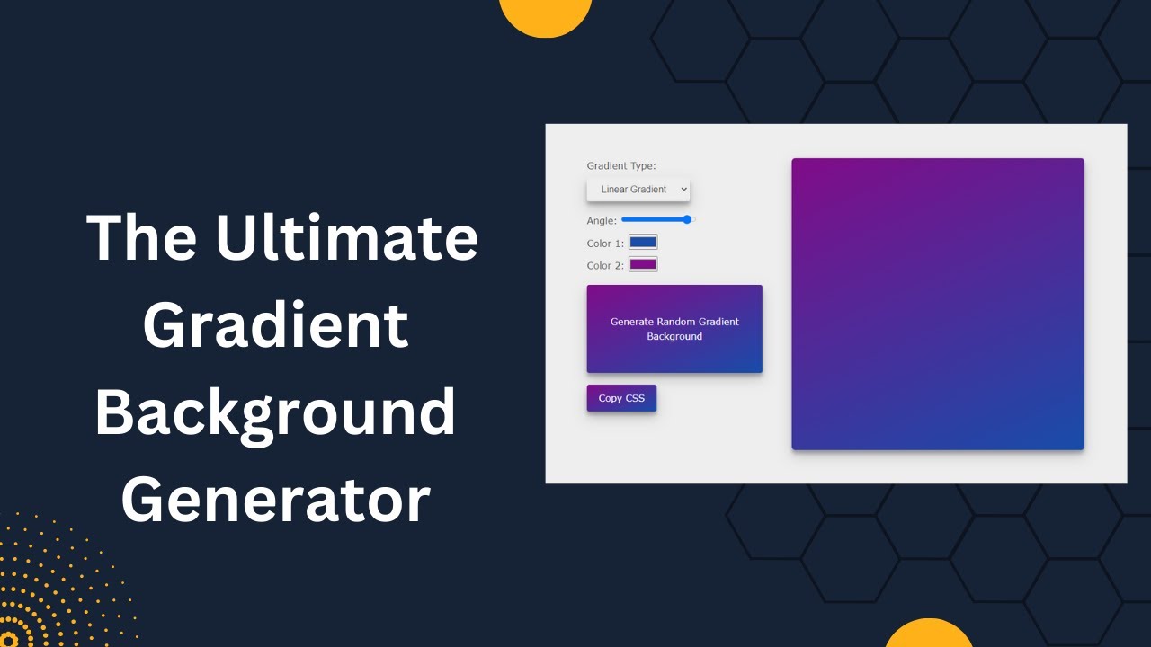Random Gradient Background Generator | HTML , CSS & JavaScript | With Source Code