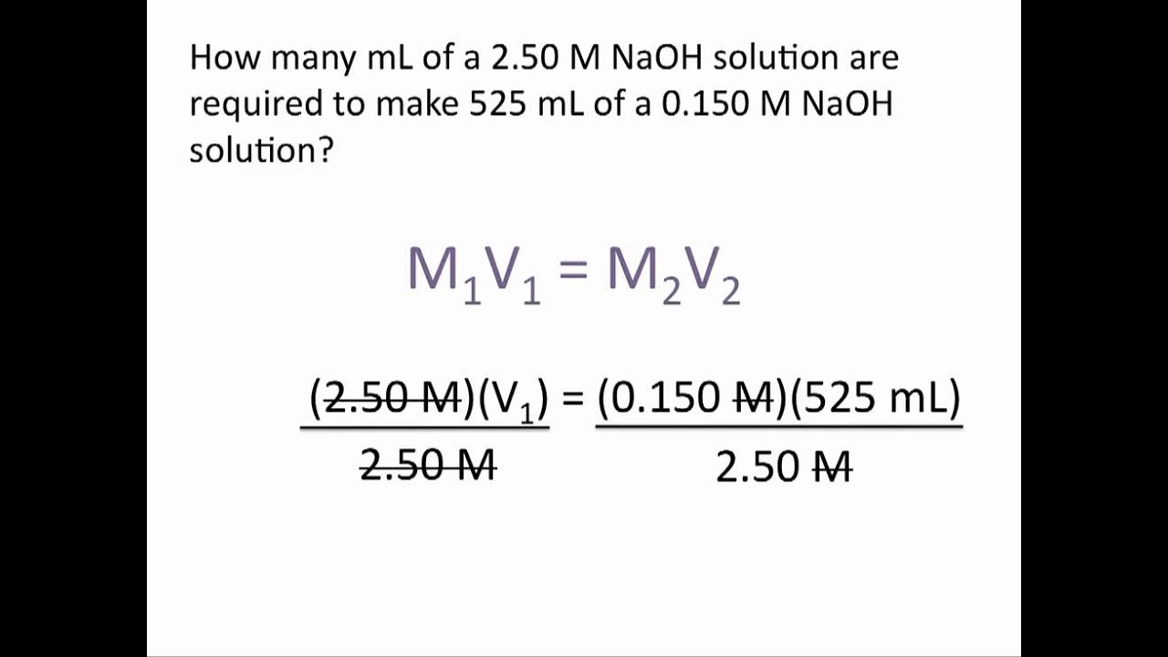 Dilution Problems - Chemistry Tutorial