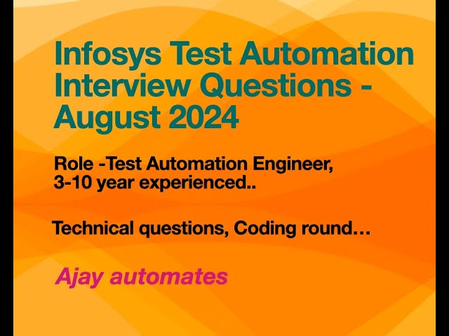 Comprehensive Guide To Infosys Test Automation Interview Questions And Answers For 2024 Galaxy