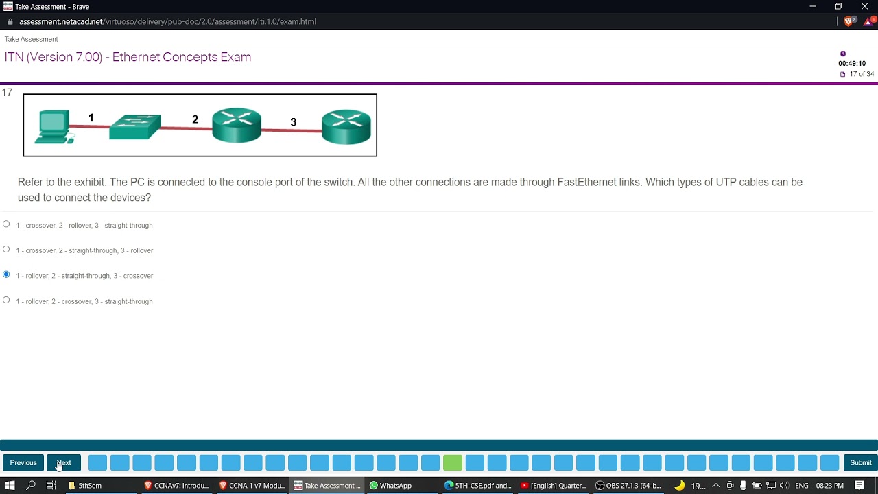CCNA 1 v7 Modules 4 – 7: Ethernet Concepts Exam Answers