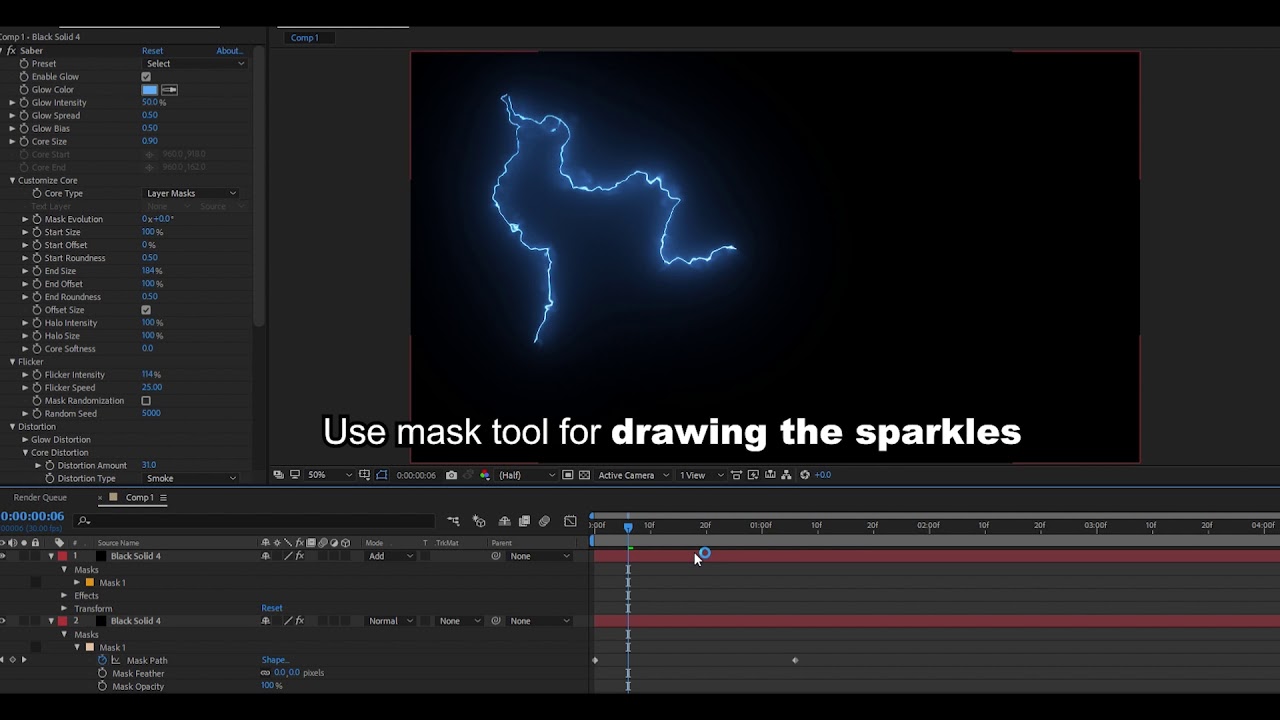 Quick Tutorial: Cool lightning strike [With After Effects and Saber plugin]