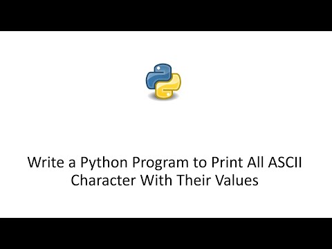 Write a Python Program to Print All ASCII Character With Their Values
