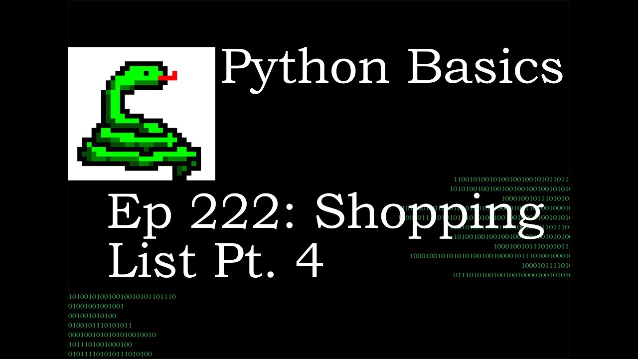 Python Basics Shopping List Pt 4