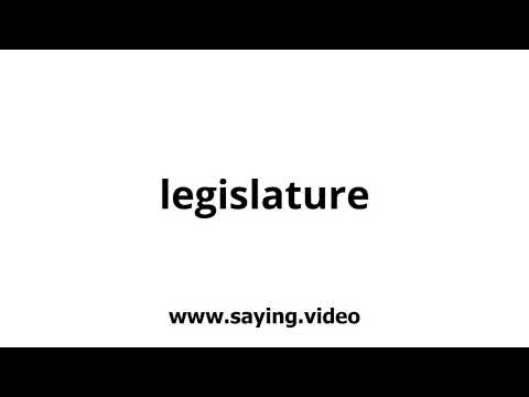 How to say legislature in English