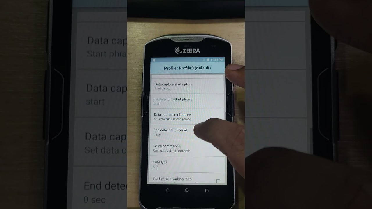 Set data wedge enter key