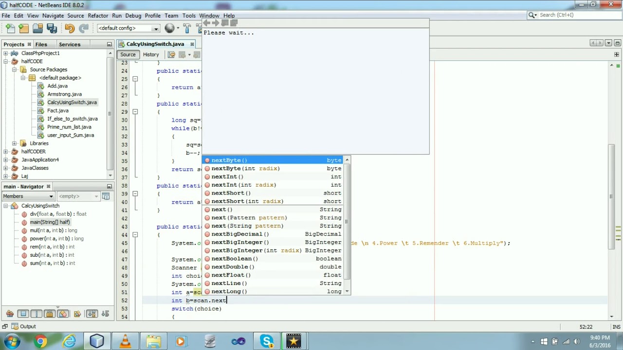 Program to make a basic Calculator using switch case and functions