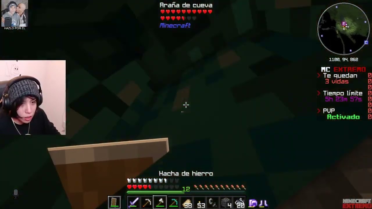 Quackity casi pierde una vida en Minecraft Extremo