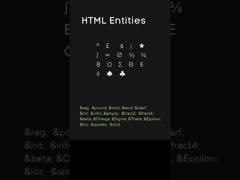 HTML Entities | #htmltutorial #html #htmlcss #programming #css #coding #youtubeshorts #shorts
