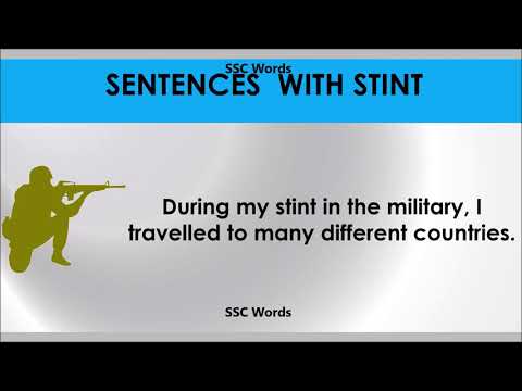 Stint  # Improve English # Meaning and 5 sentences # GRE CAT GMAT word # SSC Words