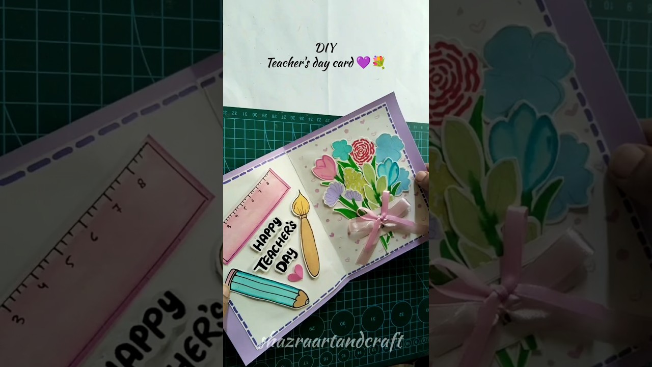 DIY Teacher's day card 💜💐