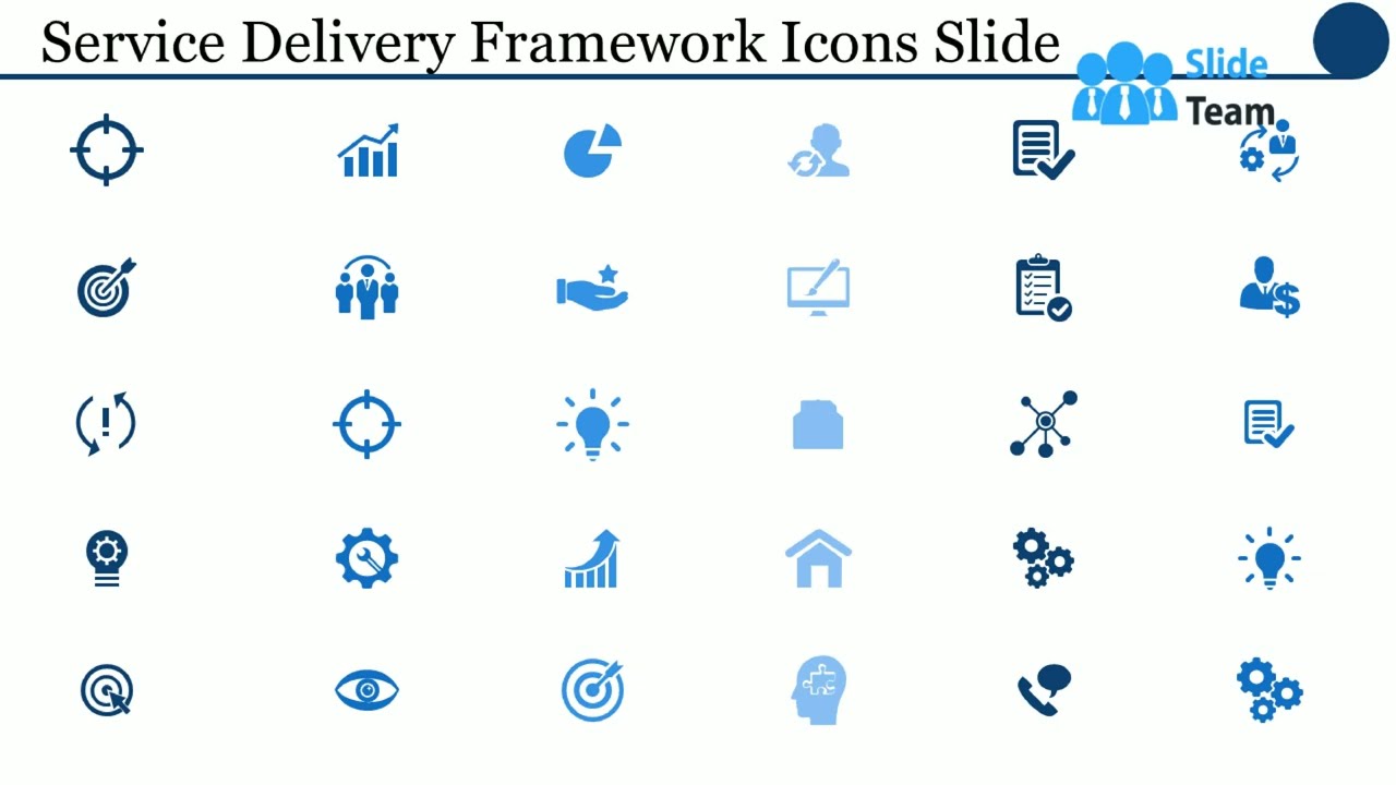 Service Delivery Framework Icons Slide Ppt Powerpoint Presentation File Deck