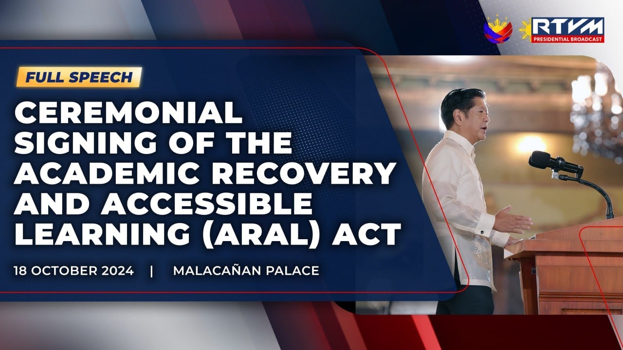 Ceremonial Signing of the Academic Recovery and Accessible Learning (ARAL) Program Act (Speech)