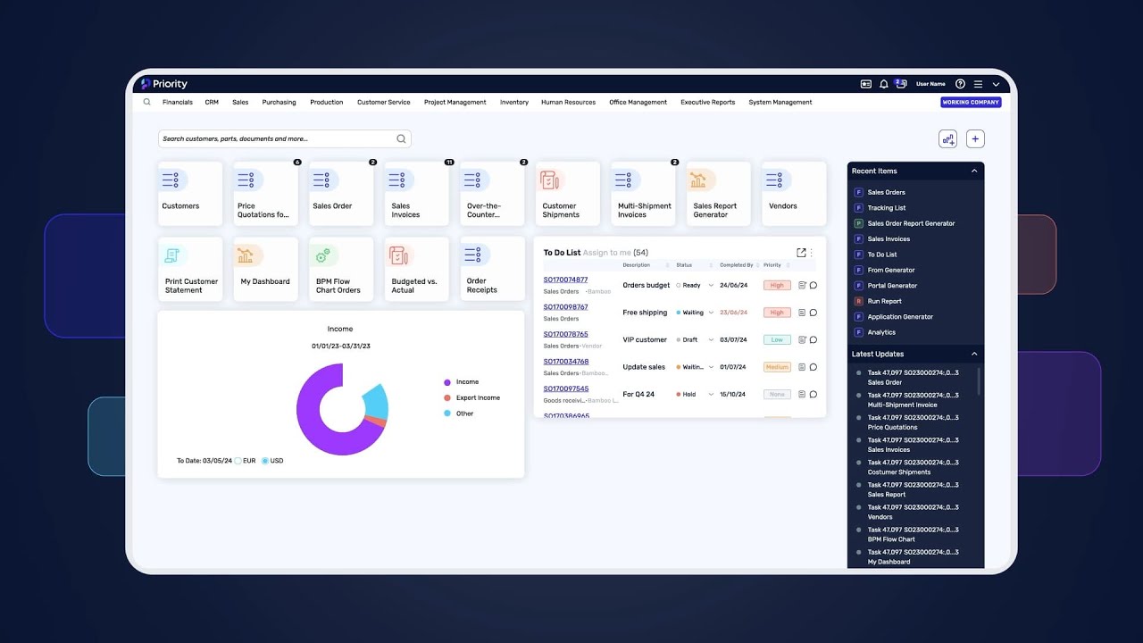 Enhance work management with Priority ERP’s customizable homepage