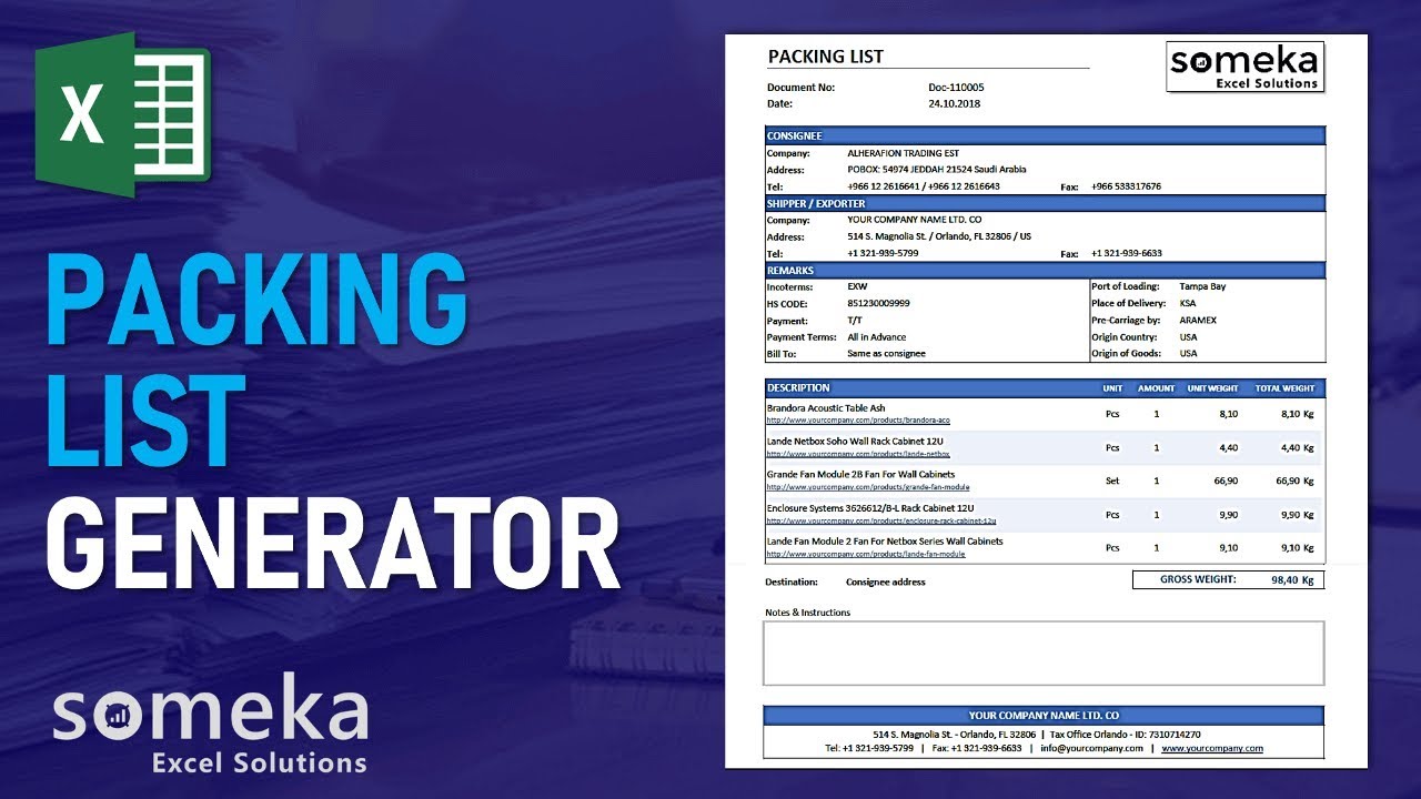 Excel Packing Slip Generator and Tracker | Packing Slip Template in Excel!