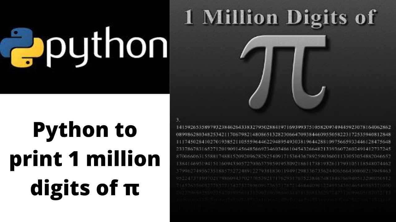 Python to print 1 million digits of pi | math_pi