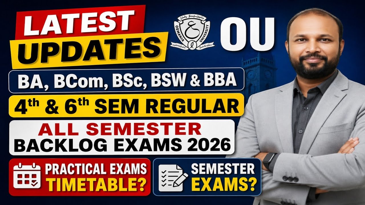 Osmania University Big Update ⚠️ Sem Exams & Practical Timetable 2026