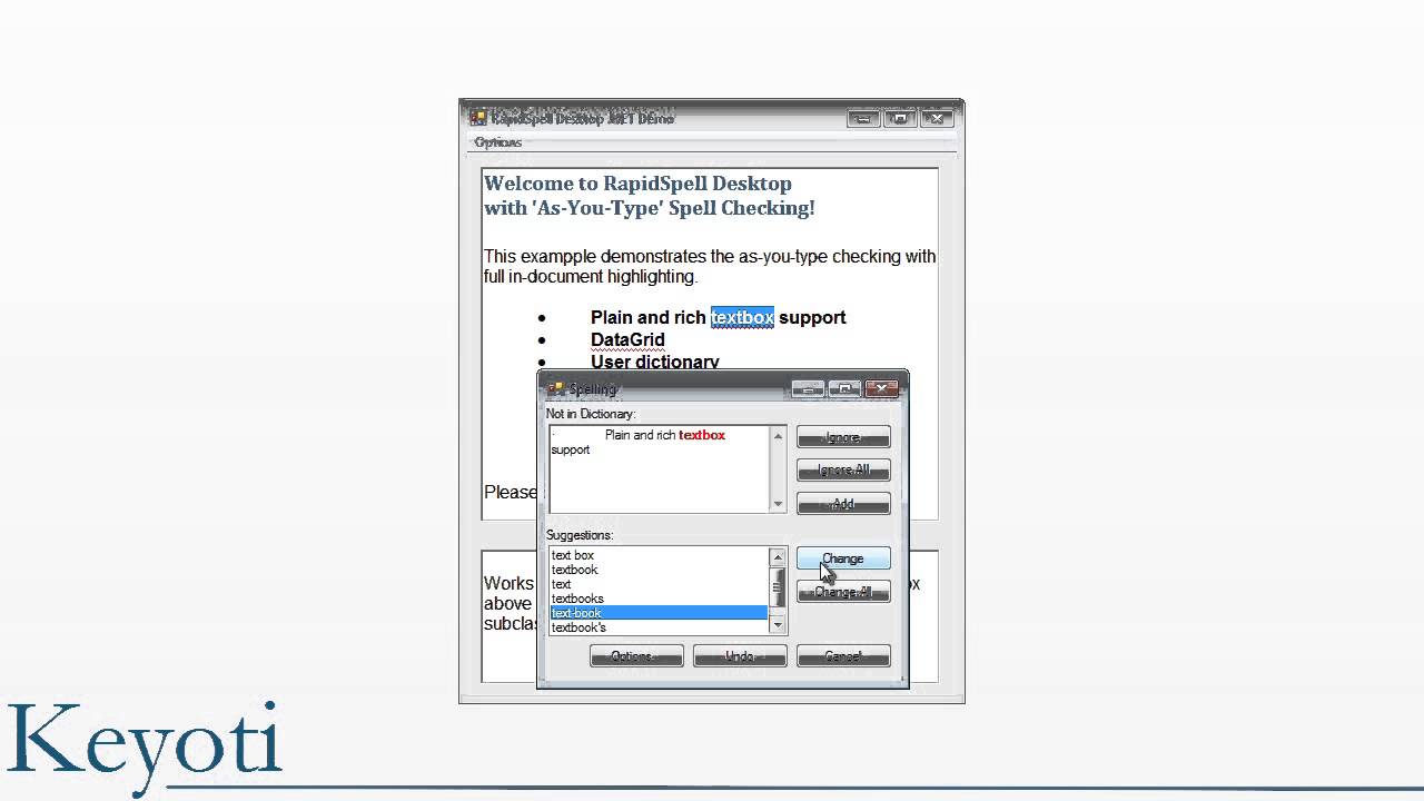 RapidSpell Desktop .NET - Feature Overview