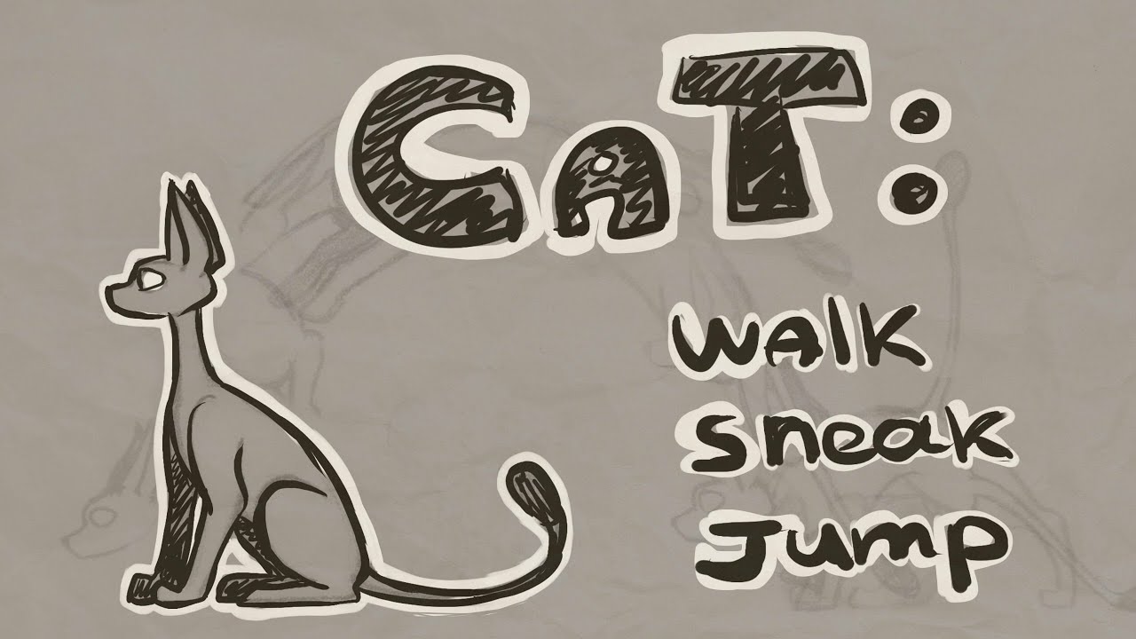 Cat animation: walk, sneak, jump