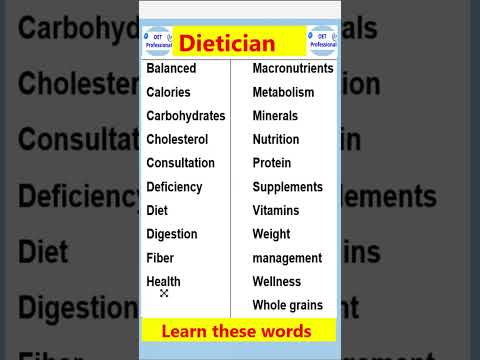OET Vocabulary. Dietician 1. #oetpractice