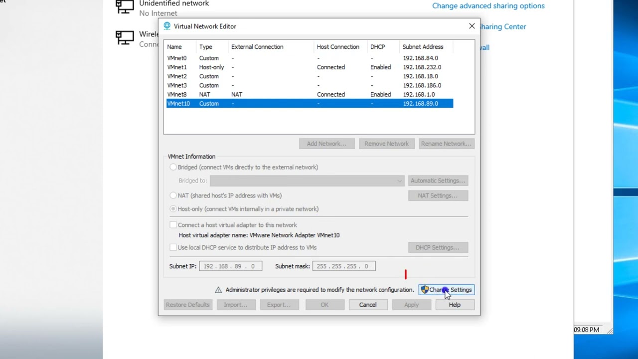 VMWare Workstation Communications | VMWare Virtual Network Editor