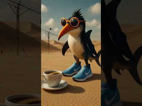 A shark wearing shoes and the other with a bird wearing glasses #aivideo #viralvideo