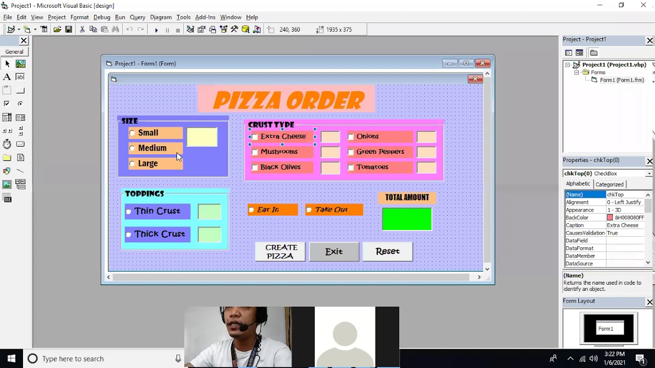 visual basic Ordering system tagalog tutorial