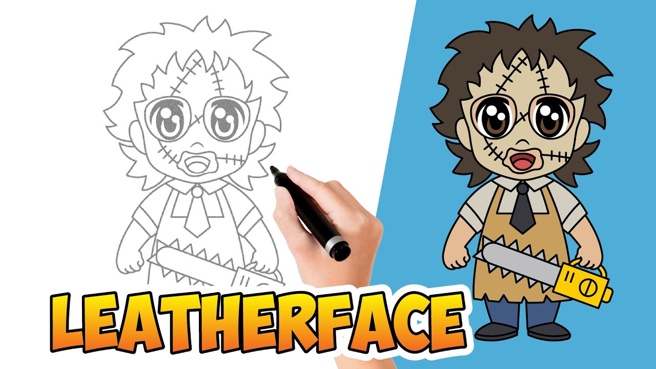 How to DRAW LEATHERFACE chibi | How to DRAW LEATHERFACE easy