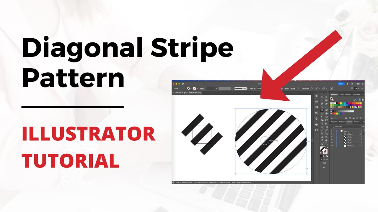 Diagonal Stripe Pattern in Illustrator