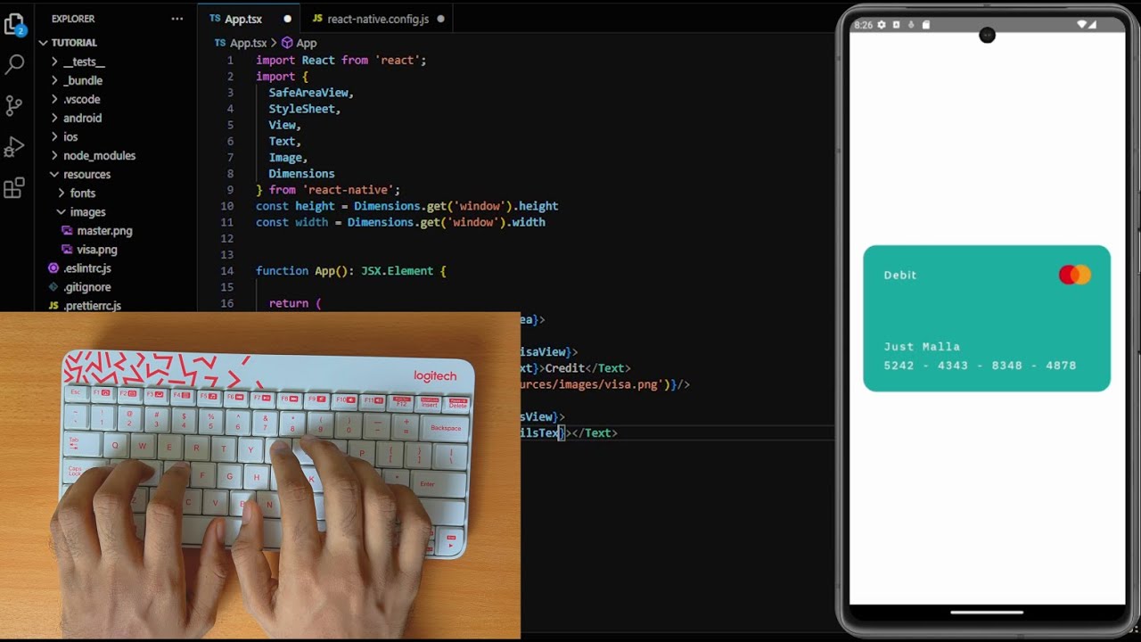 ASMR Programming - Credit Card Carousel with React Native - No Talking