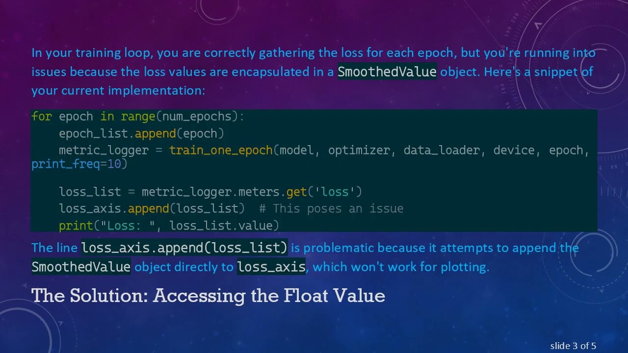 How to Convert SmoothedValue to Float for Effective Plotting in PyPlot