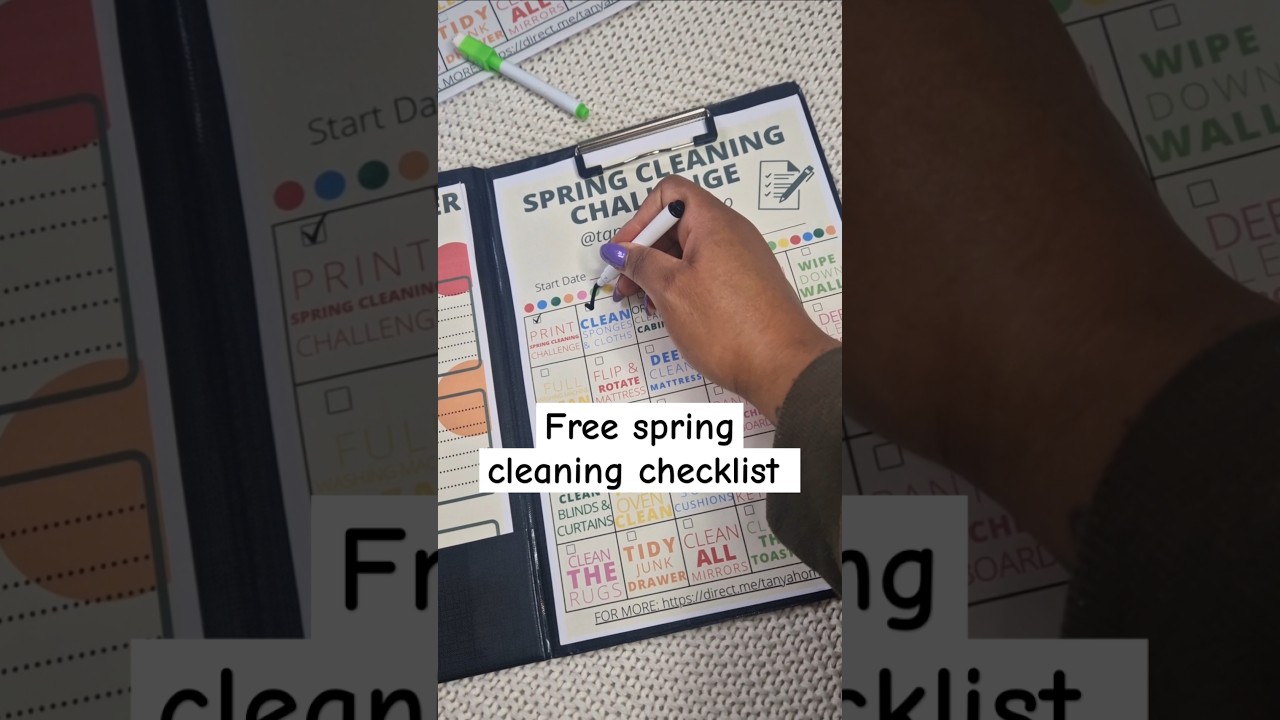 Free Spring Cleaning Checklist | Join Spring Cleaning Challenge ✨️ #springcleaning #deepcleaning