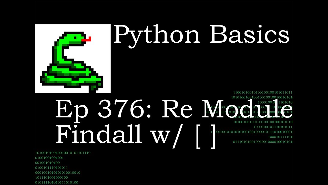 Python Basics Re Findall Method pt. 2