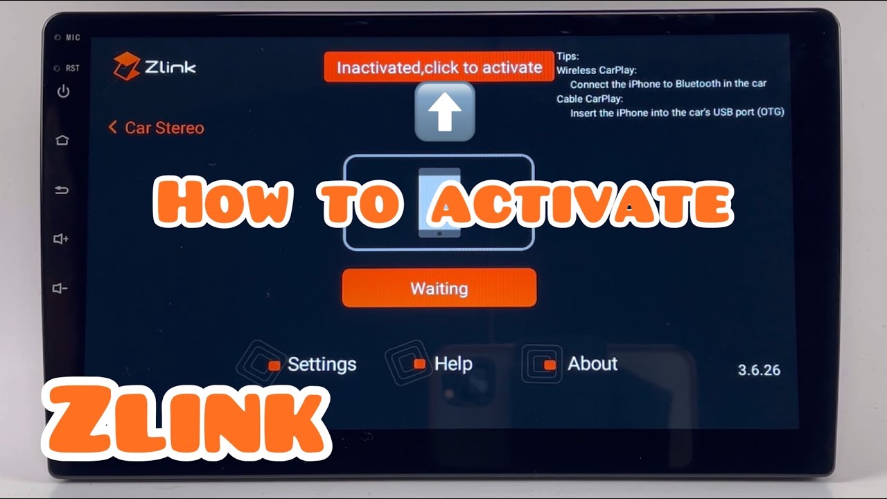 How to activate Zlink on android radio