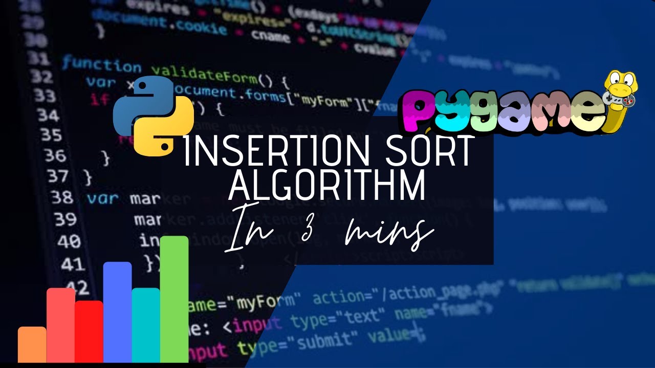 Insertion Sort Algorithm | Python Pygame | Sorting Algorithms Visualized