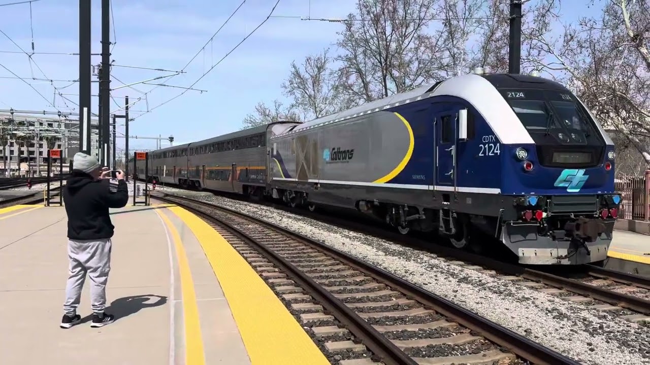 Amtrak Capitol Corridor Train #737 Arriving at its last stop San Jose Station in San Jose CA