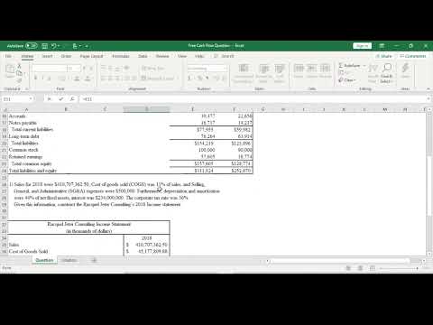 Free Cash Flow (FCF) Practice Question Tutorial Video - 1