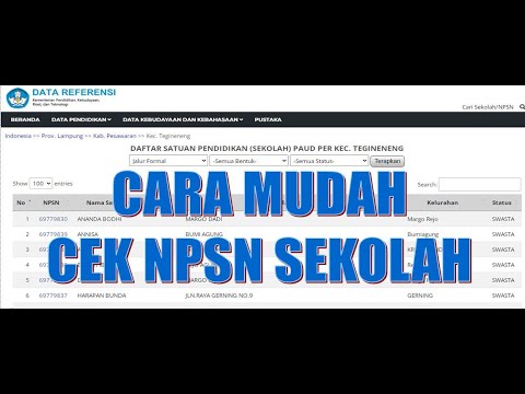 ini !!! Cara Cek NPSN Sekolah Secara Online Gampang ?!