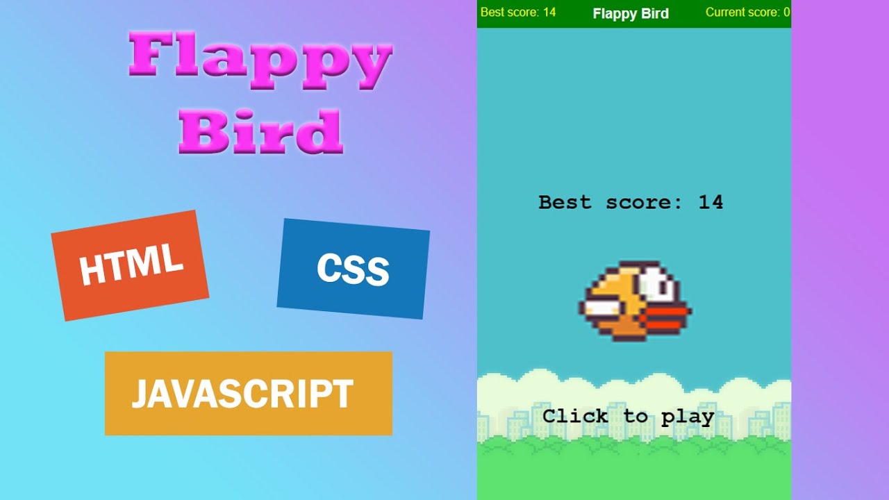 Flappy Bird Game using HTML, CSS & Javascript | Javascript Games