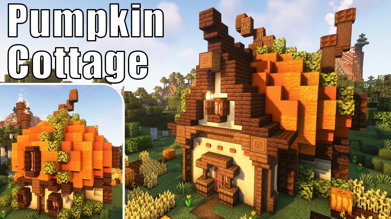 Minecraft Pumpkin Fall Cottage | How to Build a Cute Autumn House ...