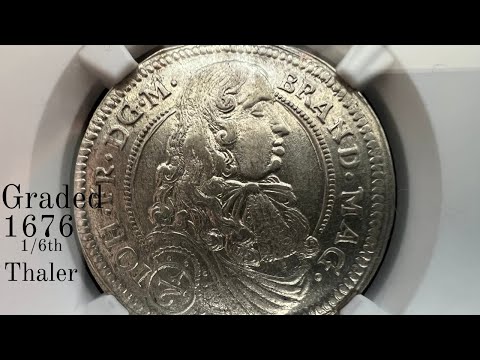 1676 German States 1/6 Thaler coin