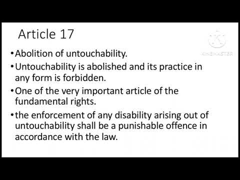 Article 17 of the constitution || Fundamental rights || abolition of untouchability…..