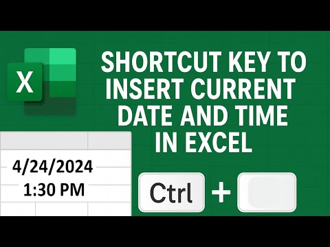 Shortcut Key to Insert Current Date and Time in Excel | Keyboard Shortcut for current Time and Date