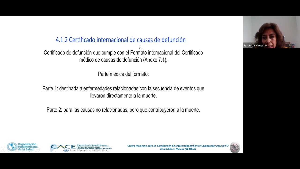 Mortalidad en la CIE-10: Certificado de defunción y conceptos básicos de codificación