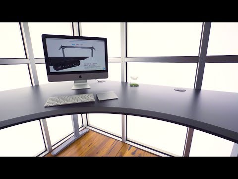 UPLIFT Curved Corner L-Shape Sit-Stand Desk