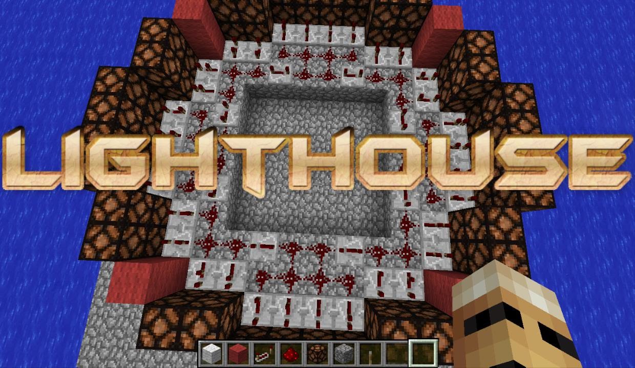 Minecraft Lighthouse Tutorial With Revolving Redstone Lamps