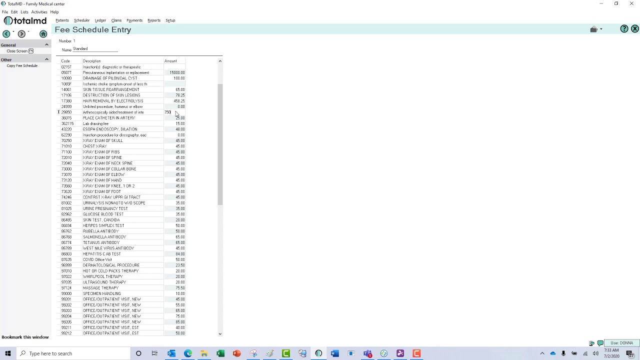 Setting Up Fee Schedules in TotalMD