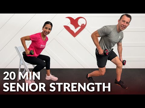 20 Min Strength Training for Seniors Exercise at Home - Weight Training Seated Chair Workout Over 60