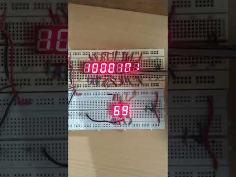 POSITIONAL WEIGHT OF SEVEN  BITS BINARY NUMBER FOR DECIMAL - 69