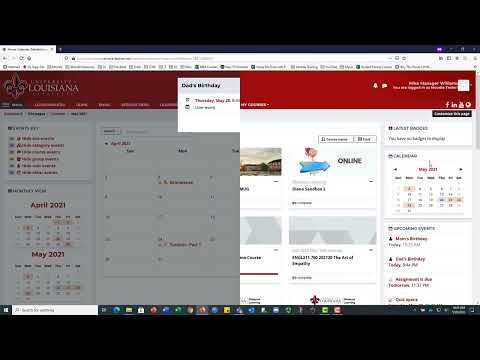 Staying on track through the Moodle calendar