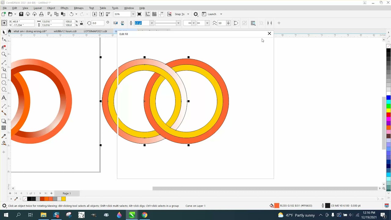Corel Draw Tips & Tricks Edit Fill Docker Part 4 interlocking